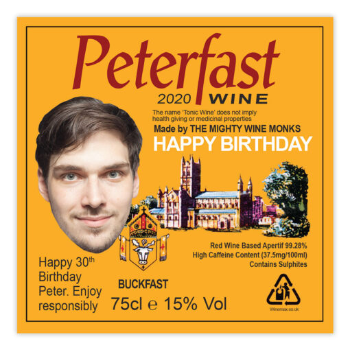 Personalised Buckfast Bottle BIG Face 70cl – Birthday Wine Gifts